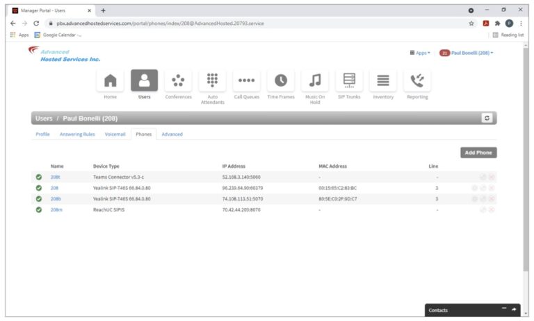 Microsoft Teams Integration · Advanced Hosted Services